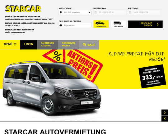 Starcar - VergleichAutovermietung
